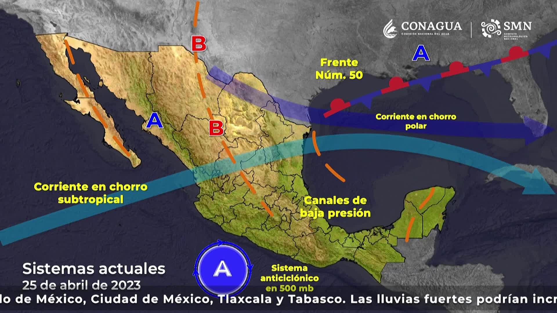 Pronóstico Meteorológico de la CONAGUA 25 de Abril. | N+